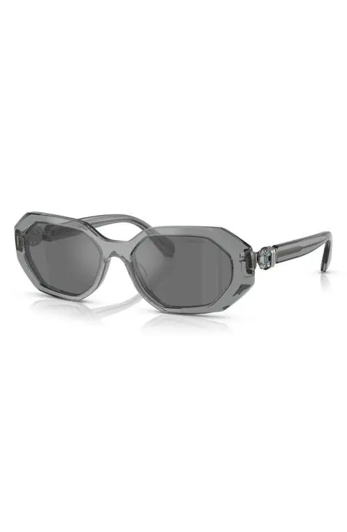 SWAROVSKI 54mm Octagon Sunglasses - Grey Mirror