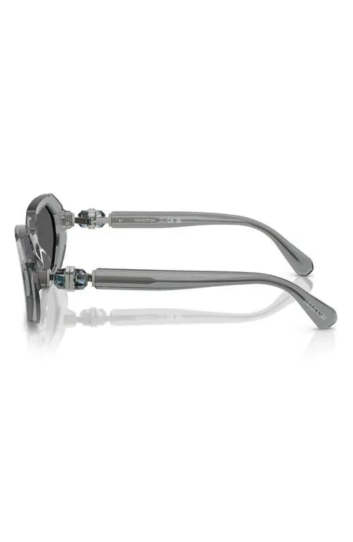 SWAROVSKI 54mm Octagon Sunglasses - Grey Mirror