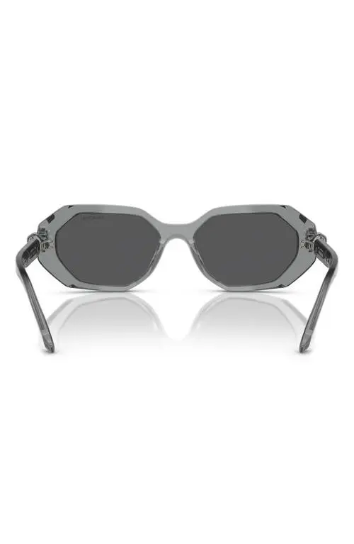 SWAROVSKI 54mm Octagon Sunglasses - Grey Mirror