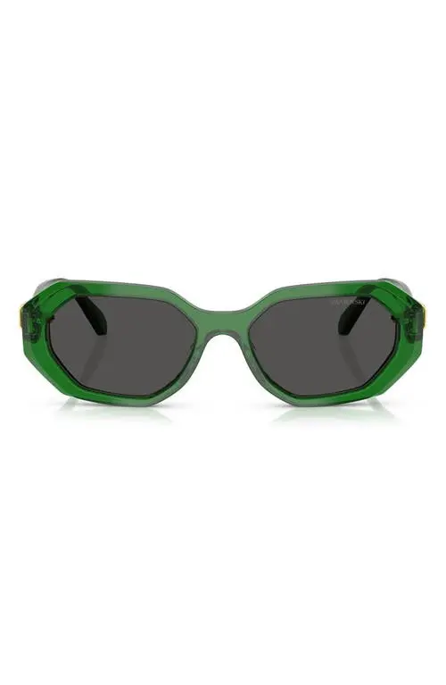 SWAROVSKI 54mm Octagon Sunglasses - Transparentt Green