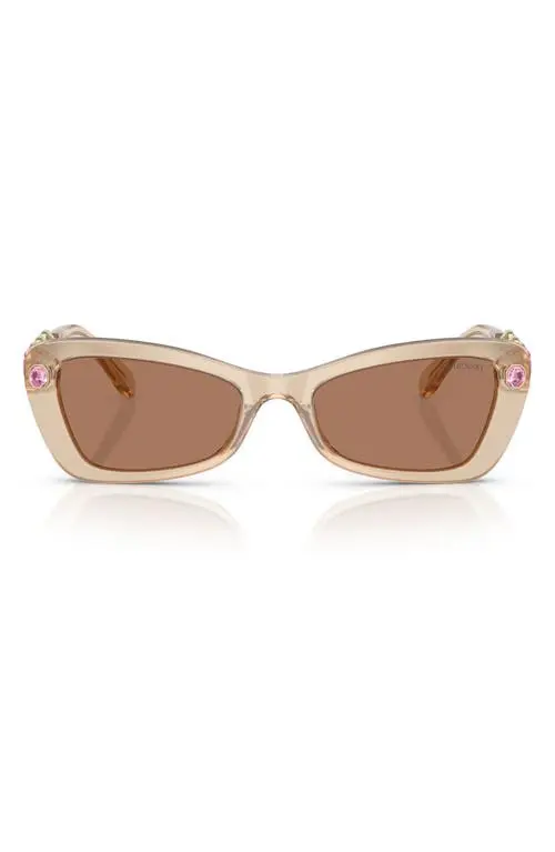 SWAROVSKI 54mm Irregular Sunglasses - Beige
