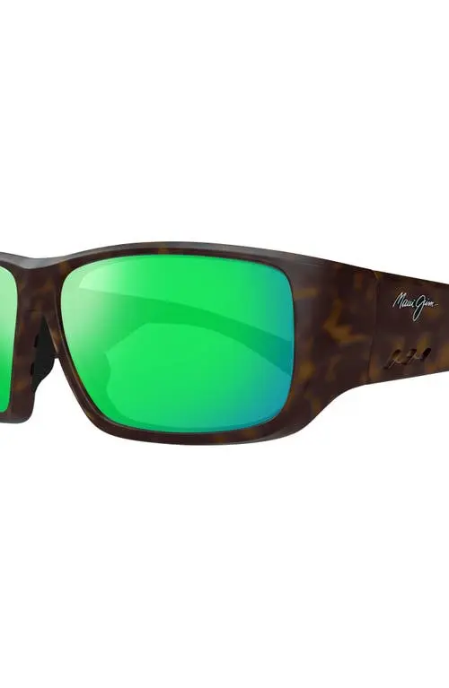 Maui Jim Keha Oversized Rectangular Sunglasses - Brown/ Mauigreen