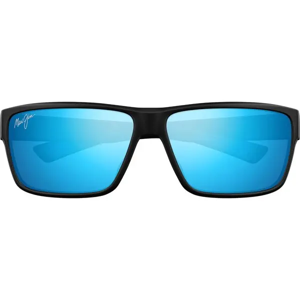 Maui Jim Uila Rectangular Sunglasses - Black/ Blue Hawaii