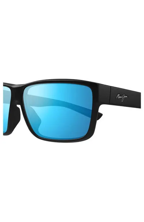 Maui Jim Uila Rectangular Sunglasses - Black/ Blue Hawaii