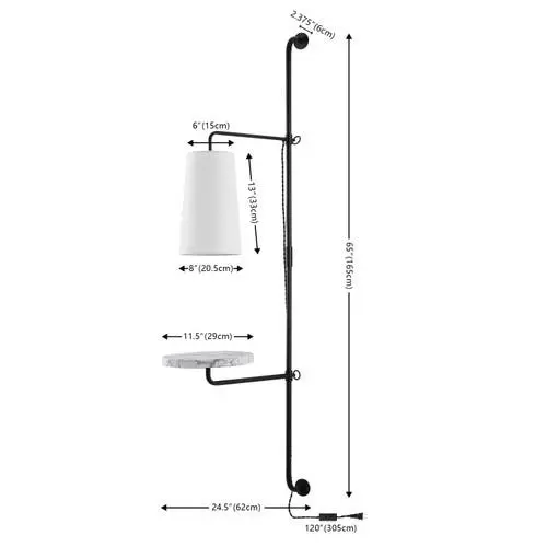 JONATHAN Y Andre 1-light Contemporary Industrial Iron Plug-in With Adjustable White Marble Table Led Sconce