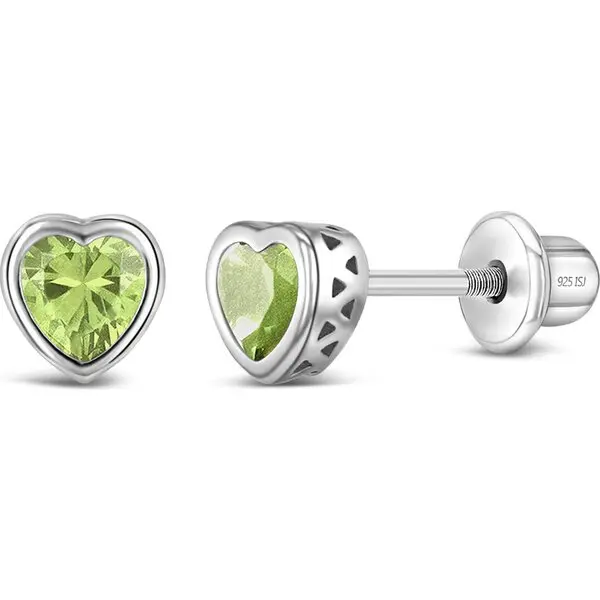 IN SEASON JEWELRY Cubic Zirconia Heart Earrings - August