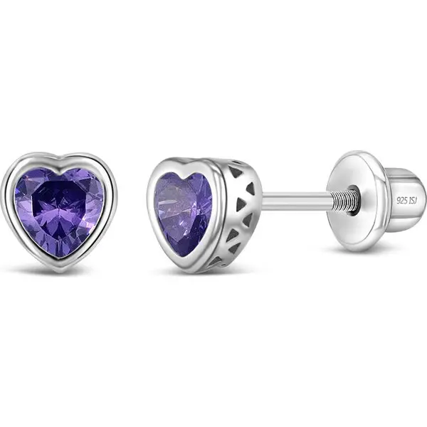 IN SEASON JEWELRY Cubic Zirconia Heart Earrings - February