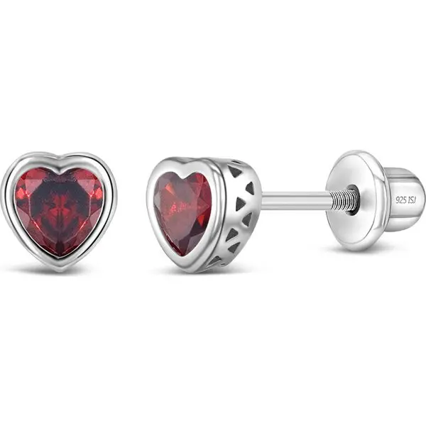 IN SEASON JEWELRY Cubic Zirconia Heart Earrings - January