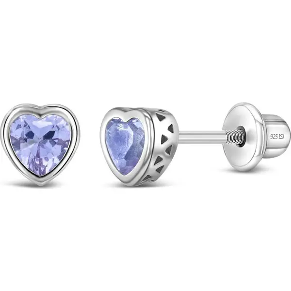 IN SEASON JEWELRY Cubic Zirconia Heart Earrings - June
