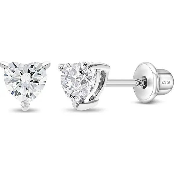 IN SEASON JEWELRY Cubic Zirconia Heart Solitaire Earrings - April