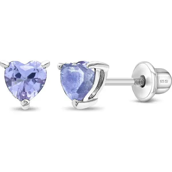 IN SEASON JEWELRY Cubic Zirconia Heart Solitaire Earrings - June