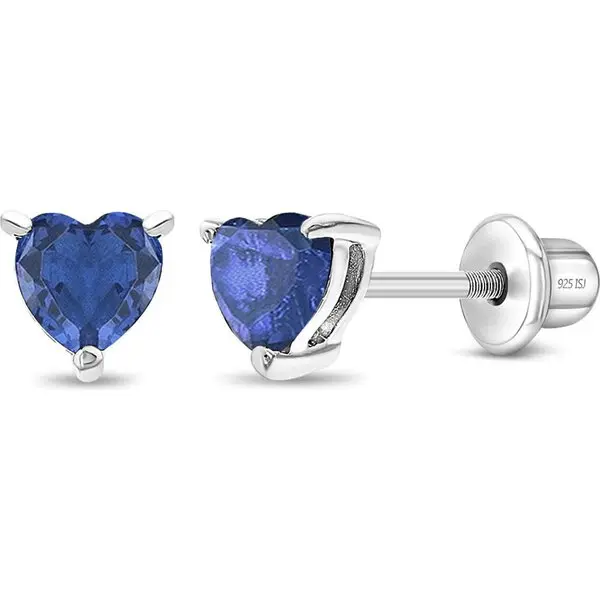 IN SEASON JEWELRY Cubic Zirconia Heart Solitaire Earrings - September