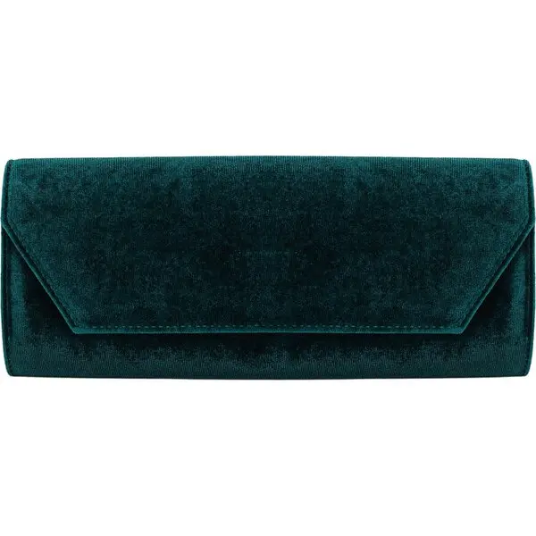 FOREVER & ALWAYS SHOES Forever & Always Scarlett Evening Clutch - Emerald Green Velvet