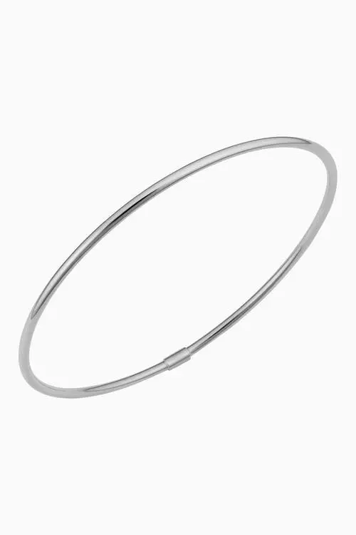 ORADINA 14k Gold Bangle Bracelet - White Gold