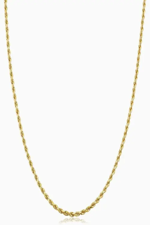 ORADINA 14k Gold Roman Rope Chain Necklace - Yellow Gold