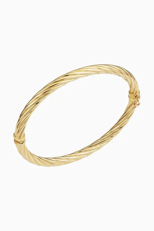 ORADINA 14k Gold Twist Bangle Bracelet - Yellow Gold