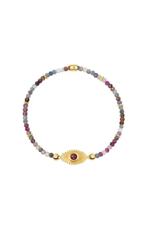 KARMA AND LUCK Sapphire Mix Evil Eye Charm Bracelet - Multicolor/gold