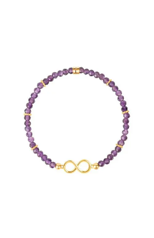 KARMA AND LUCK Amethyst Infinity Charm Bracelet - Purple/gold