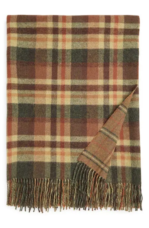 Johnstons Of Elgin Plaid Wool Throw Blanket - Block Check / Windowpane Check