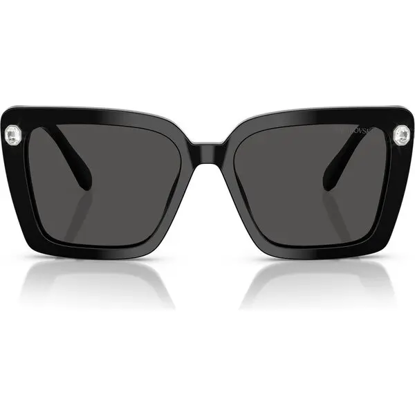 SWAROVSKI 55mm Square Sunglasses - Black