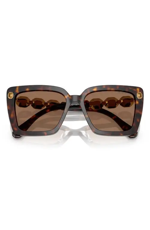 SWAROVSKI 55mm Square Sunglasses - Havana
