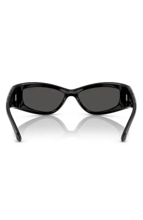 SWAROVSKI 60mm Irregular Sunglasses - Black