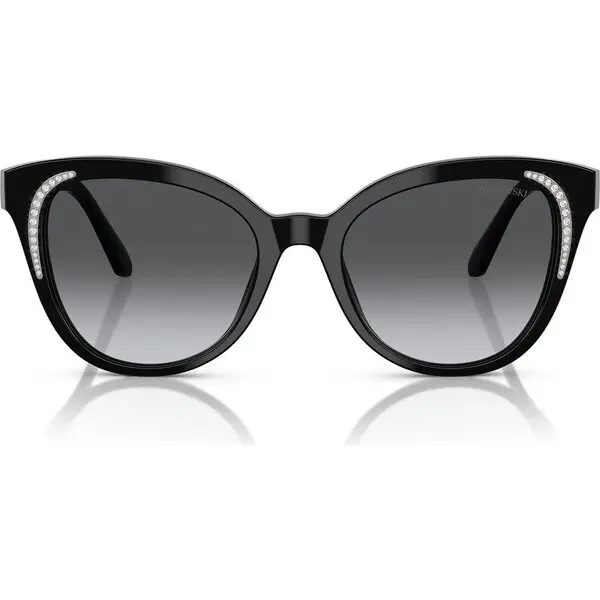 SWAROVSKI 53mm Gradient Butterfly Sunglasses - Black