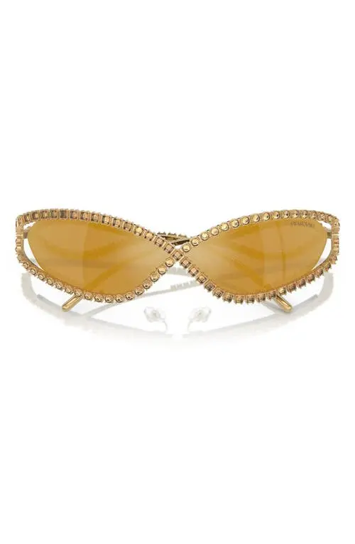 SWAROVSKI 65mm Irregular Sunglasses - Gold