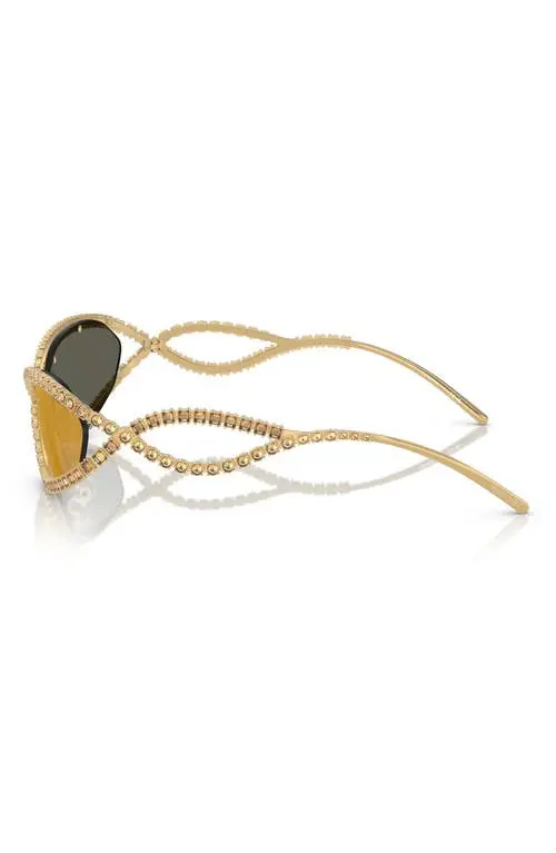 SWAROVSKI 65mm Irregular Sunglasses - Gold