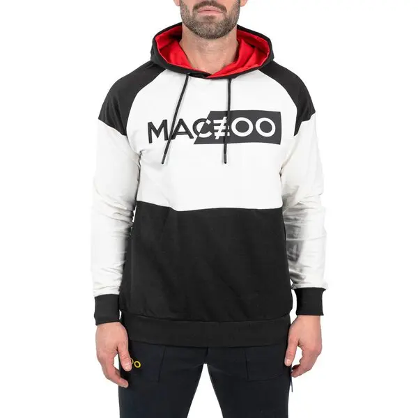 MACEOO Colorblock Logo Hoodie - White