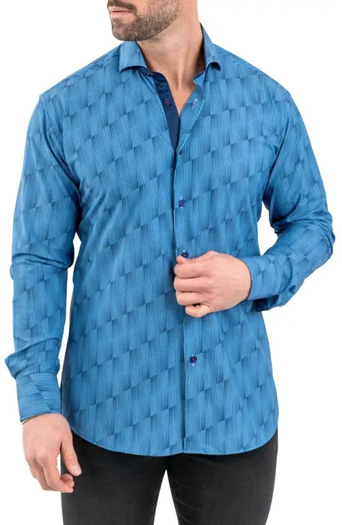 MACEOO Einstein Stretch Optical Button-up Shirt