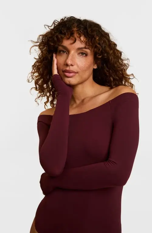 Commando Off-the-shoulder Ballet Bodysuit - Raisin