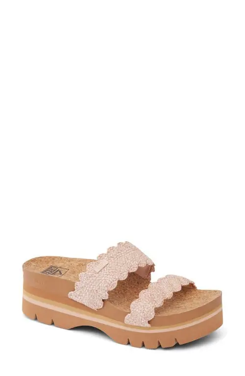 Reef Cushion Vista Higher Platform Slide Sandal - Scalloped Rose