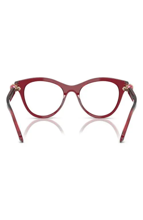 SWAROVSKI 52mm Round Eyeglasses - Burgundy