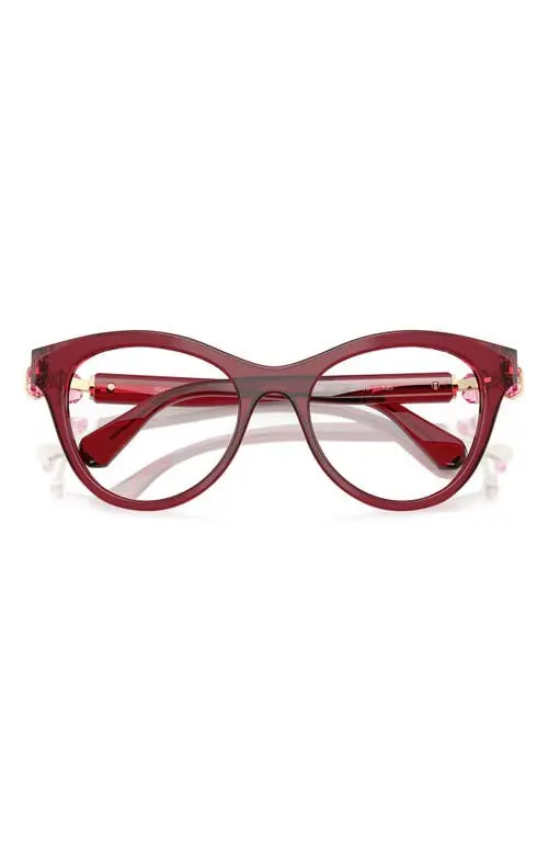 SWAROVSKI 52mm Round Eyeglasses - Burgundy