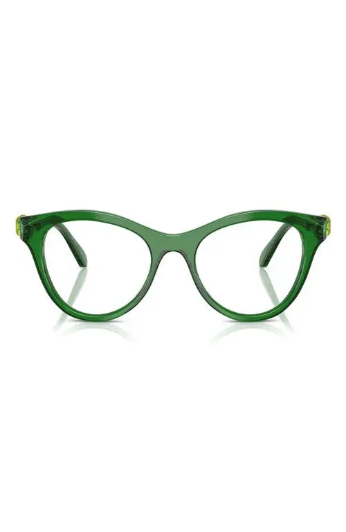 SWAROVSKI 52mm Round Eyeglasses - Transparent Green