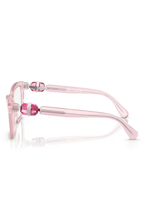 SWAROVSKI 55mm Square Eyeglasses - Trans Pink