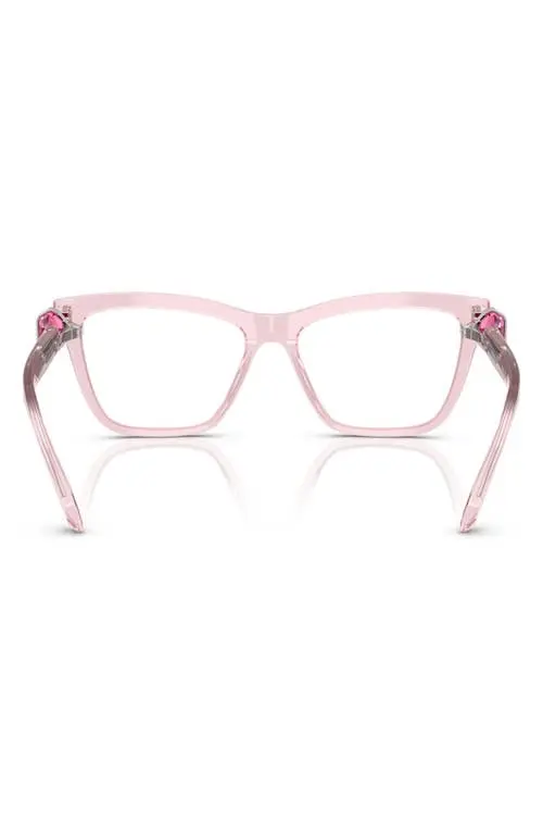 SWAROVSKI 55mm Square Eyeglasses - Trans Pink