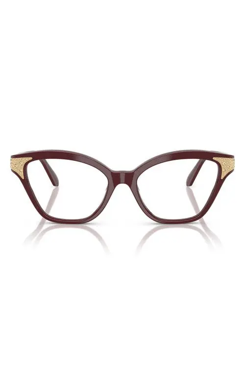 SWAROVSKI 54mm Cat Eye Optical Glasses - Burgundy