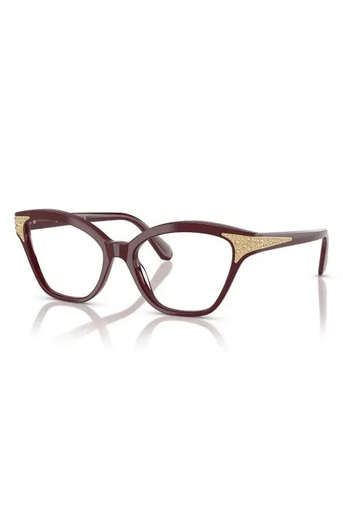 SWAROVSKI 54mm Cat Eye Optical Glasses - Burgundy