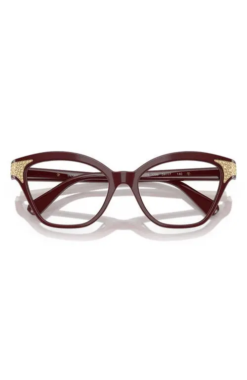 SWAROVSKI 54mm Cat Eye Optical Glasses - Burgundy