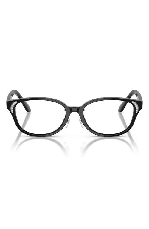 SWAROVSKI 52mm Oval Eyeglasses - Black