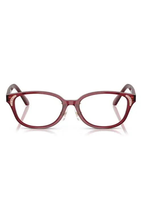 SWAROVSKI 52mm Oval Eyeglasses - Burgundy