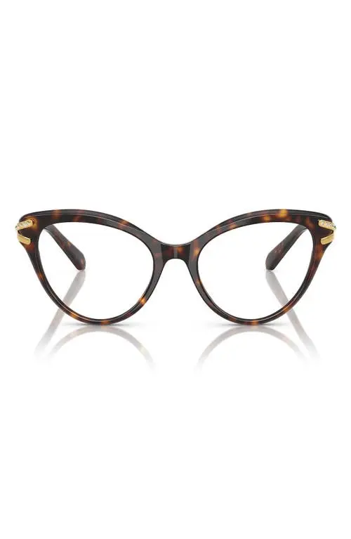 SWAROVSKI 53mm Cat Eye Optical Glasses - Havana