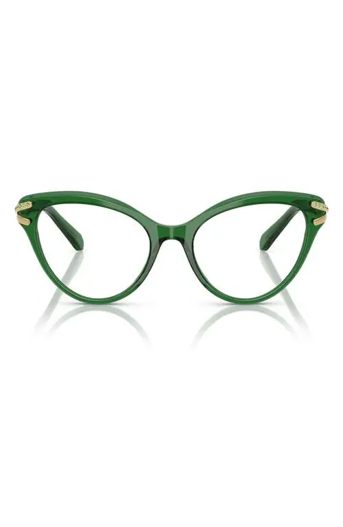 SWAROVSKI 53mm Cat Eye Optical Glasses - Transparent Green