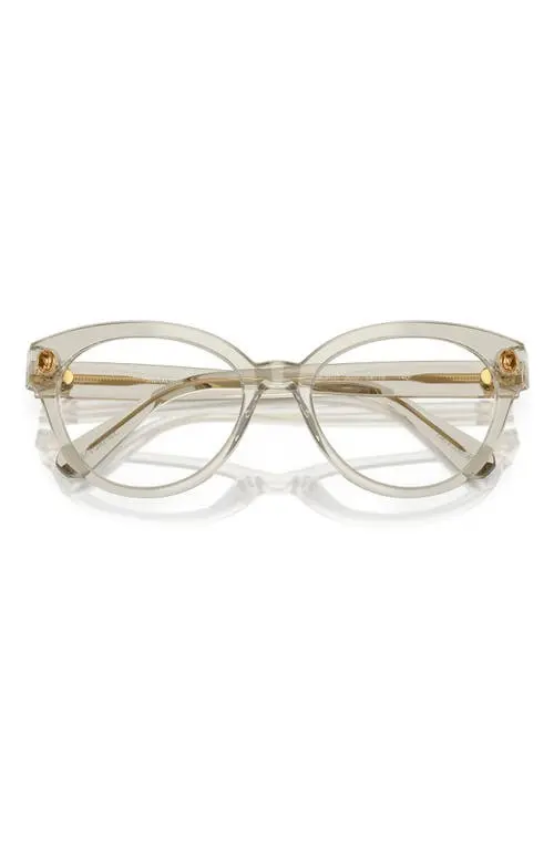 SWAROVSKI 54mm Round Frame Eyeglasses - Beige
