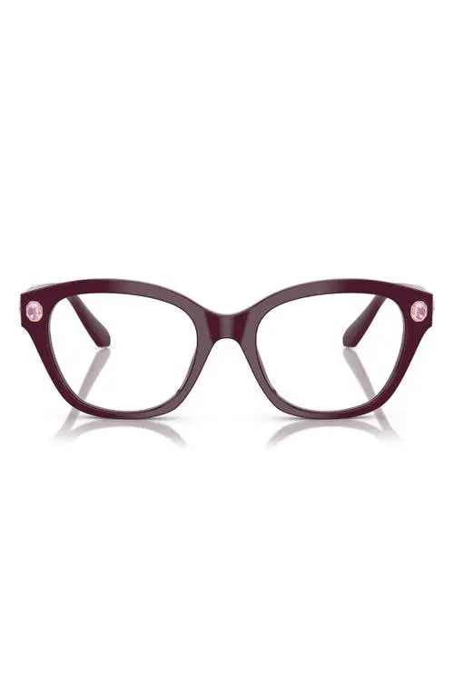 SWAROVSKI 53mm Pillow Eyeglasses - Burgundy