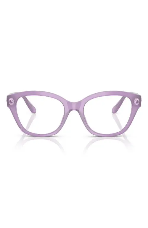 SWAROVSKI 53mm Pillow Eyeglasses - Milky Lilac/ Demo Lens