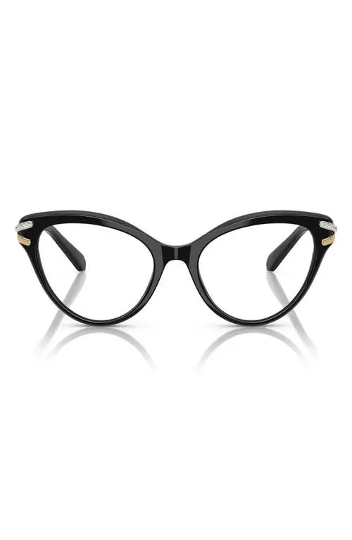 SWAROVSKI 55mm Cat Eye Optical Glasses - Black