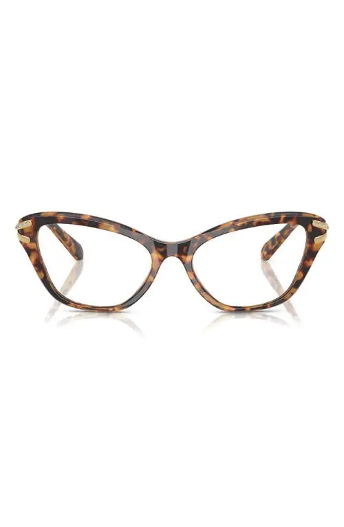 SWAROVSKI 55mm Cat Eye Optical Glasses - Lite Havana
